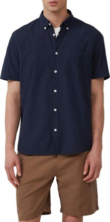 s.Oliver Regular Fit: Kurzarmhemd mit Struktur-Streifen und Button-Down-Kragen