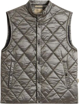 Woolrich Homme, Vestes, Gris, Taille: L Gilet en Nylon et Fil Noir