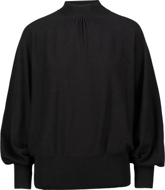 Zero Damen Feinstrickpullover mit Stehkragen 36, Black Beauty