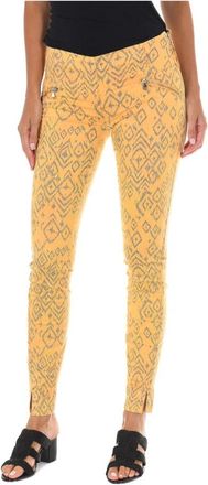 Met Skinny Rei&szlig;verschluss Hose - - Trousers - Damen - Gelb - W25