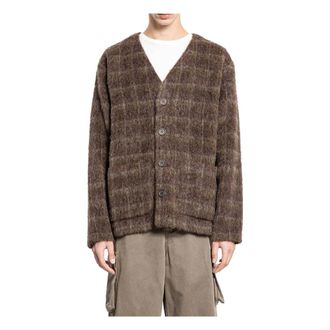Our Legacy Alpaka Wollmuster Strickjacke - - Knitwear - Herren - Braun - XL