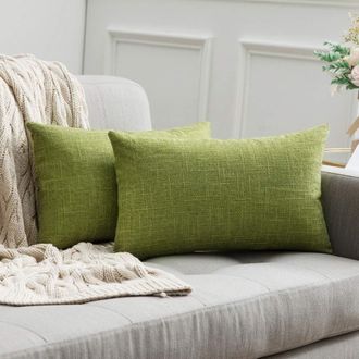 Miulee Kissenbezüge Kissenhülle Dekokissen Leinen-Optik Dekorative Kissenbezug Sofakissen Couchkissen Deko Kreuz mit Verstecktem Reißverschluss für Sofa Schl