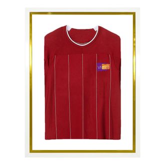 Vivarti DIY Erwachsene Standard Sport Shirt Display Rahmen f&uuml;r Fu&szlig;balltrikot, Rugby-Shirt, Band T-Shirt Shadow Box - 60 x 80 cm - wei&szlig;er Rahmen, goldener Inne