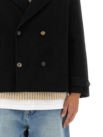Moschino Double-Breasted Wool Cashmere Jacket - Black