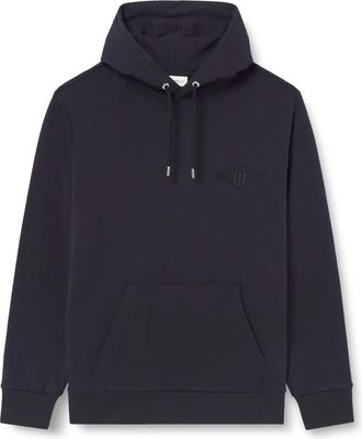 GANT Herren Reg Tonal Shield Hoodie Kapuzenpullover, Schwarz, XXL EU