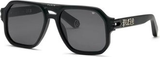 Philipp Plein Lunettes de soleil oversize - unisex - Accessoires - Noir - Taille: 57 MM