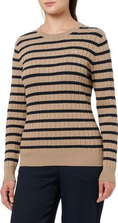 GANT Stretch Cotton Cable Stripe C-Neck
