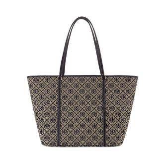 Tory Burch Femme, Sacs, Beige, Taille: ONE Size Sac Fourre-Tout Monogramme en Coton Bleu