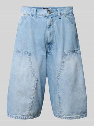 Review Regular Fit Jeansshorts mit Label-Details