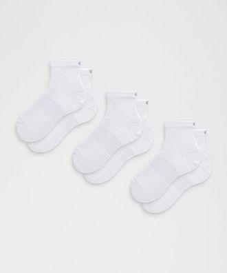 lululemon Unisex Power Stride Sneaker Socken 3er-Pack - Gr&ouml;&szlig;e XL in White