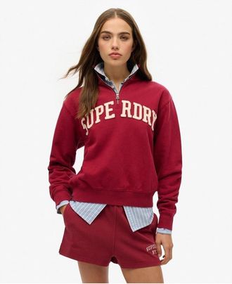 Superdry Sweat &agrave; demi-zip appliqu&eacute; Essentials Athl&eacute;tiques