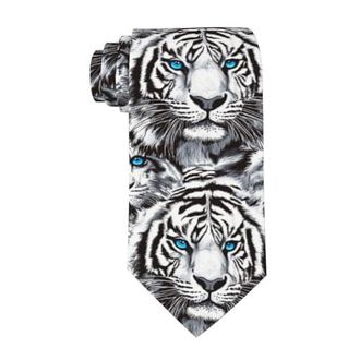 Generic Tigre Blanc Homme Cravates Classique Cravate &Eacute;troit Cravates De Mariage Pour Mariage Affaires Bureau