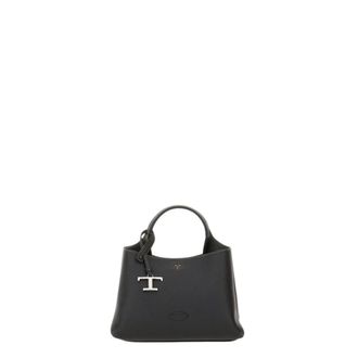Tod's Logo-Anh&auml;nger Tote Bag aus Leder - - Bags - Damen - Schwarzk - ONE SIZE