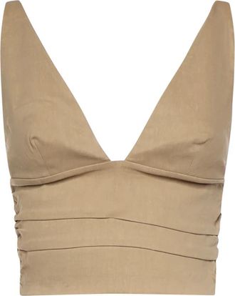 Pinko Pinko, Femme, Tops, Beige, Taille: 40 FR Top sans manches