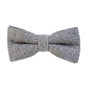 DonDon Herren Fliege 12 x 6 cm Baumwolle gebunden und l&auml;ngenverstellbar hellgrau