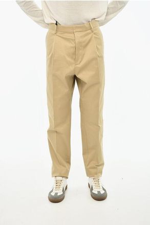 Dsquared2 Cotton Gabardine Single Pleat Pants with Hidden Closure size 54
