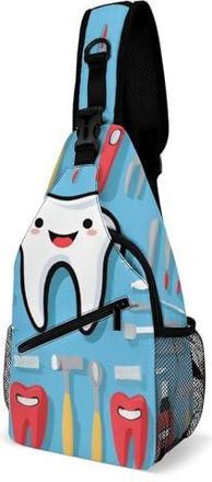 Generic Sacoche Tactique Dents Dentaire Bleu Durable Sac &agrave; Bandouli&egrave;re Mode Sac &agrave; Poitrine pour Cyclisme Voyage Camping