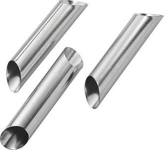 Pedrini Pedrini Gadget Confezione 3 Forme per Cannoli mm.125, Acciaio Inossidabile, Silver/Black, One Size, 3 unit&agrave;