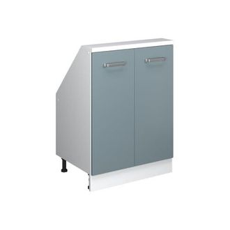 Vicco Meuble de Rangement sous Pente Rion, Bleu-Gris/Blanc, avec 2 Portes