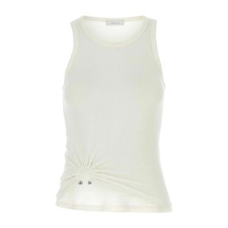 Paco Rabanne Femme, Tops, Blanc, Taille: 38 FR D&eacute;bardeur en coton stretch