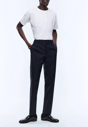 Fursac Pantalon &eacute;lastiqu&eacute; en cr&ecirc;pe de laine - Taille XS - Homme