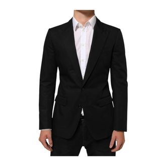 Dolce & Gabbana Woll 2-Knopf-Sakko - - Jackets - Herren - Schwarzk - S