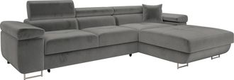 Mirjan24 Ecksofa Torezio Mini mit Bettkasten, Einstellbare Kopfstützen, Bequeme Polsterung, Eckcouch mit Schlaffunktion für Wohnzimmer L-Form Couch mit Bettfun