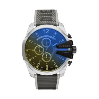 Diesel Homme, Accessoires, Gris, Taille: ONE Size Montre Chronographe Mega Chief Dz4523