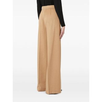 Max Mara Wide-Leg Camel Hair Trousers - Beige