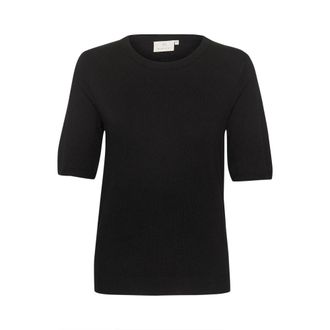 Kaffe Schwarzer Tiefer O-Ausschnitt Pullover - - Knitwear - Damen - Schwarzk - XL