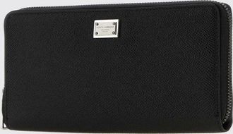 Dolce & Gabbana Continental-Brieftasche aus Kalbsleder mit Rei&szlig;verschluss und Logo