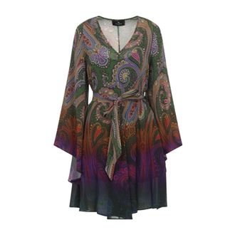 Etro Mini-robe ceintur&eacute;e &agrave; motif cachemire - Femme - Robes - Multicolore - Taille: 38 FR
