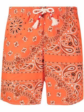 MC2 Saint Barth short de bain &agrave; imprim&eacute; bandana - Orange