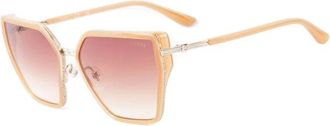 Guess Femme, Accessoires, Beige, Taille: ONE Size Lunettes de soleil &agrave; monture en r&eacute;sine avec verres carr&eacute;s