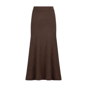 Liu Jo Gestrickter Midirock mit Pailletten - - Skirts - Damen - Braun - S