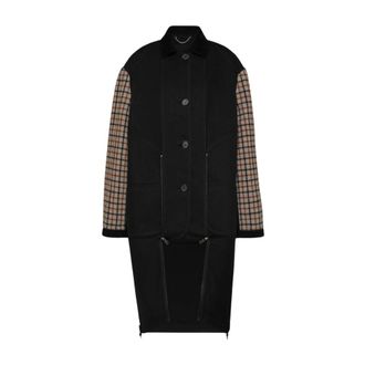 Maison Margiela Femme, Manteaux, Noir, Taille: 36 FR Heavy Cotton Double Coat