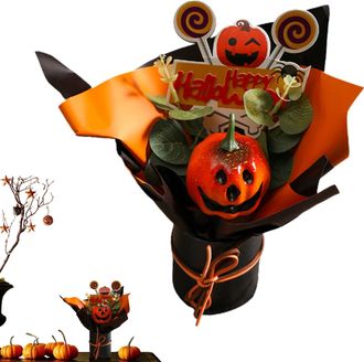 Generic Halloween Bouquet - Herbstblumen K&uuml;rbis Bunch | Herbstblumen | k&uuml;nstliche Pflanzen f&uuml;r Erwachsene Themenparty f&uuml;r Wohnzimmer Schlafzimmer Coc