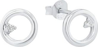 Amor boucles doreilles en argent 925 sterling pour femmes, avec zirconium synth., 0,8 cm, argent, Livré dans une boîte cadeau de bijoux