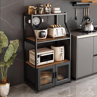 Generic Küchenregal mit Schrank, Robustes Mikrowellen Regall für Restaurant, Zuhause, Garage, Lager