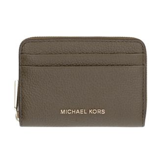 Michael Kors &Eacute;tui &agrave; cartes zipp&eacute; en cuir grain&eacute; Jet Set - Femme - Accessoires - Vert - Taille: ONE Size