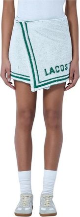 Lacoste Femme, Jupes, Blanc, Taille: 40 FR Mini-jupe en maille boucl&eacute;e Runway