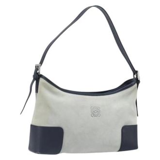 Loewe Pre-owned Suede Shoulder Bag - - Pre-owned - Damen - Grau - ONE SIZE