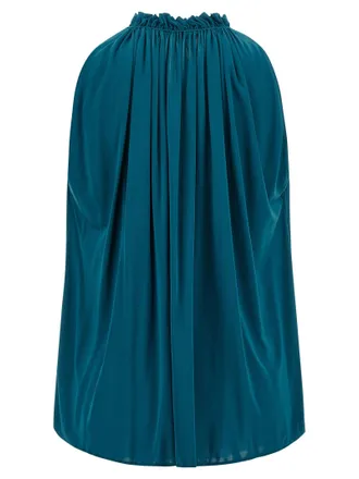 Balmain Pleated Jersey Blouse - Teal