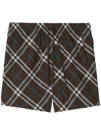Burberry Karierte Badeshorts - Gr&uuml;n