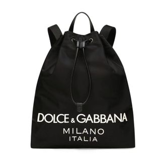 Dolce & Gabbana Logo Print Kordelzug Rucksack - - Bags - Herren - Schwarzk - ONE SIZE