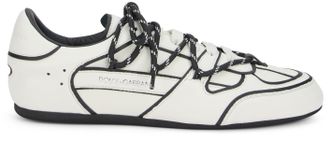 Dolce & Gabbana Mens Sneakers Capri White And Black Leather White-Black Calfskin Trainers White/black