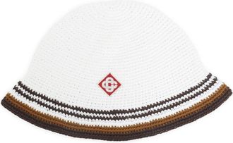 Casablanca Homme, Accessoires, Blanc, Taille: S/M Chapeau seau crochet&eacute;