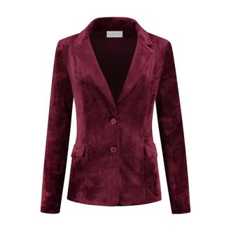 Hart by Helena Hart Velours-Midi-Blazer - - Jackets - Damen - Rot - S