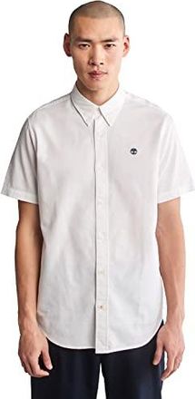 Timberland Chemise Homme Regular en Coton, Blanc, Large