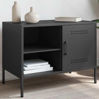 vidaXL TV-Schrank Schwarz 68x39x50,5 cm Stahl - Vidaxl